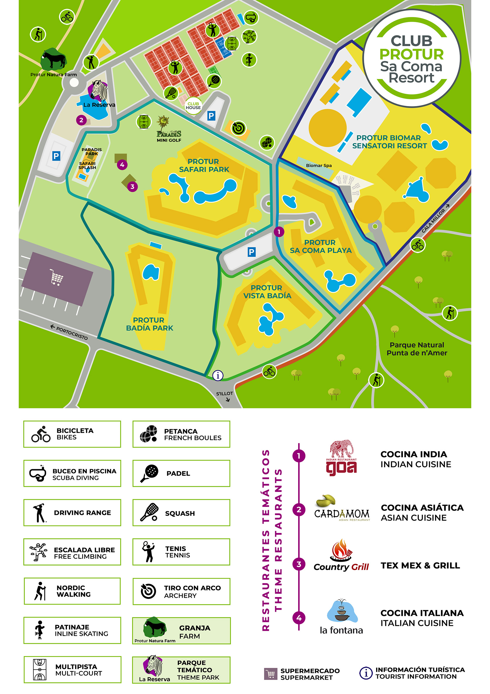 Mapa - Map - Karte Club PROTUR Sa Coma Resort